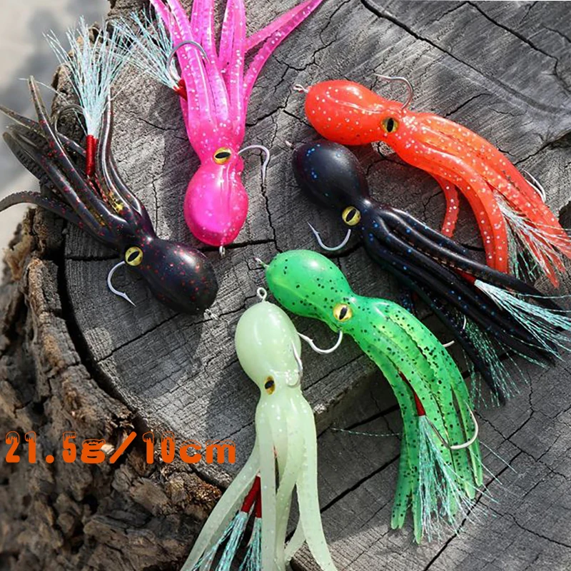 21.5g/10cm luminous squid bait bionic octopus bait octopus bait ...