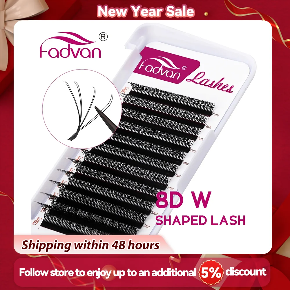 Fadvan-8D-W-Shape-Lashes-Extension-Two-Tips-4D-Premade-Fan-Eyelash-Faux ...