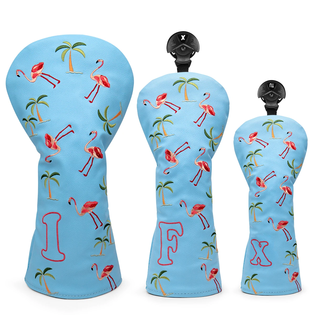 Blue-Premium-Leather-Golf-Headcovers-Flamingo-Fashion-Golf-Driver-Head ...