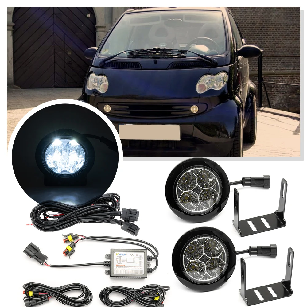 2PCS-white-LED-DRL-Light-Driving-Light-headlight-For-Audi-A2-A3-A4-B6 ...