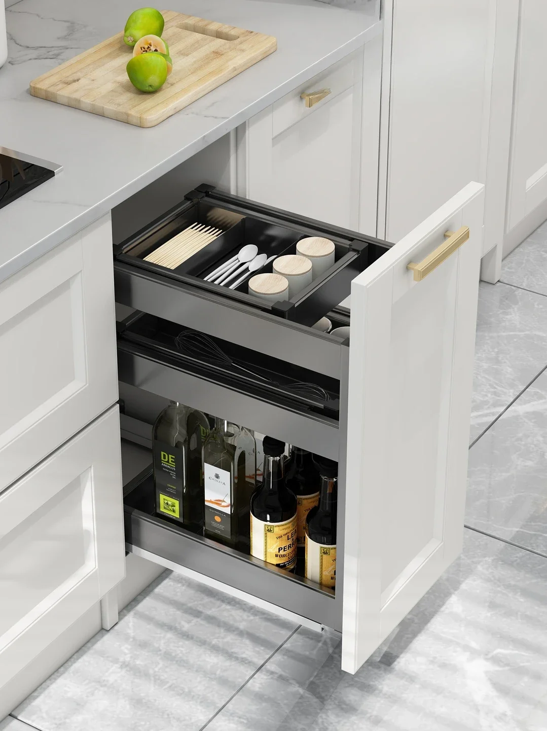 Kitchen-cabinets-pull-out-baskets-floor-cabinets-magic-suction ...