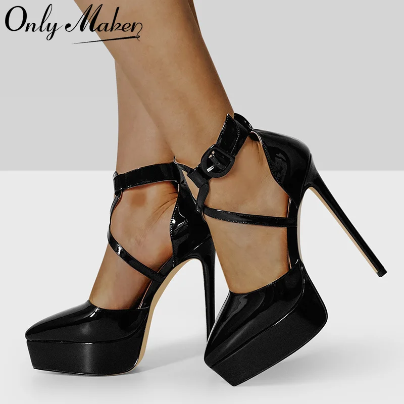 Onlymaker Women Pointed Toe Platform Stiletto High Heels Pumps Work ...