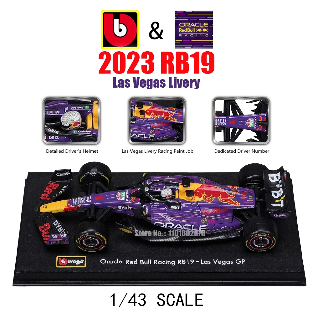 Bburago-Red-Bull-Racing-RB19-Las-Vegas-Livery-1-Verstappen-11-Perez ...