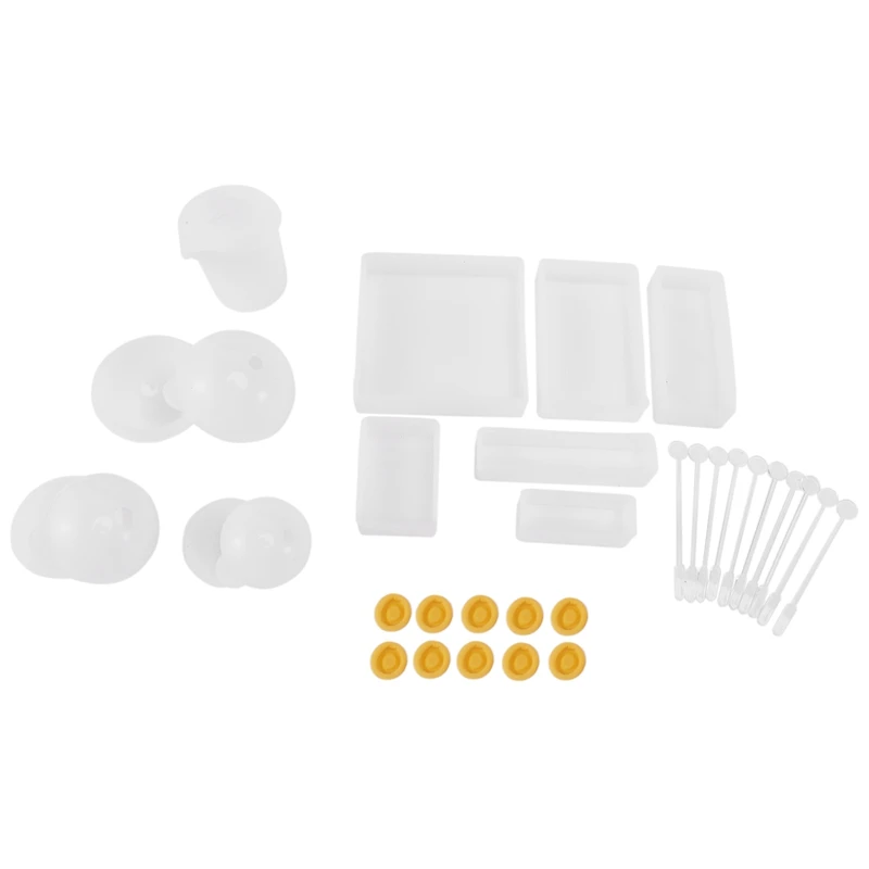 Resin-Molds-for-Crafts-9-Pack-Silicone-Resin-Mold-Kit-for-Casting-Epoxy ...