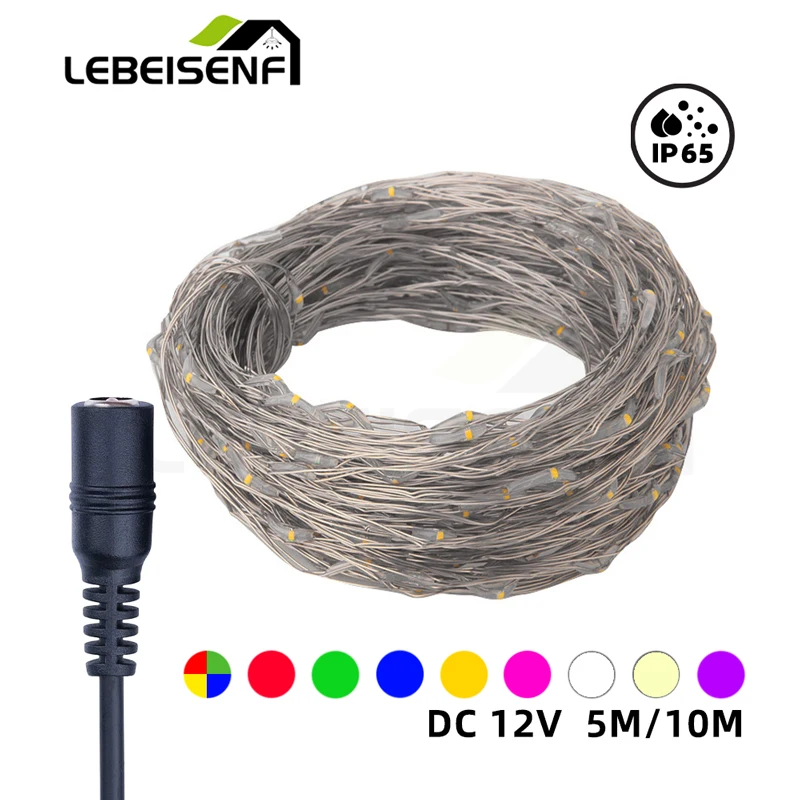 Cadena-de-luz-LED-de-alambre-de-cobre-para-interior-y-exterior-12V-de ...