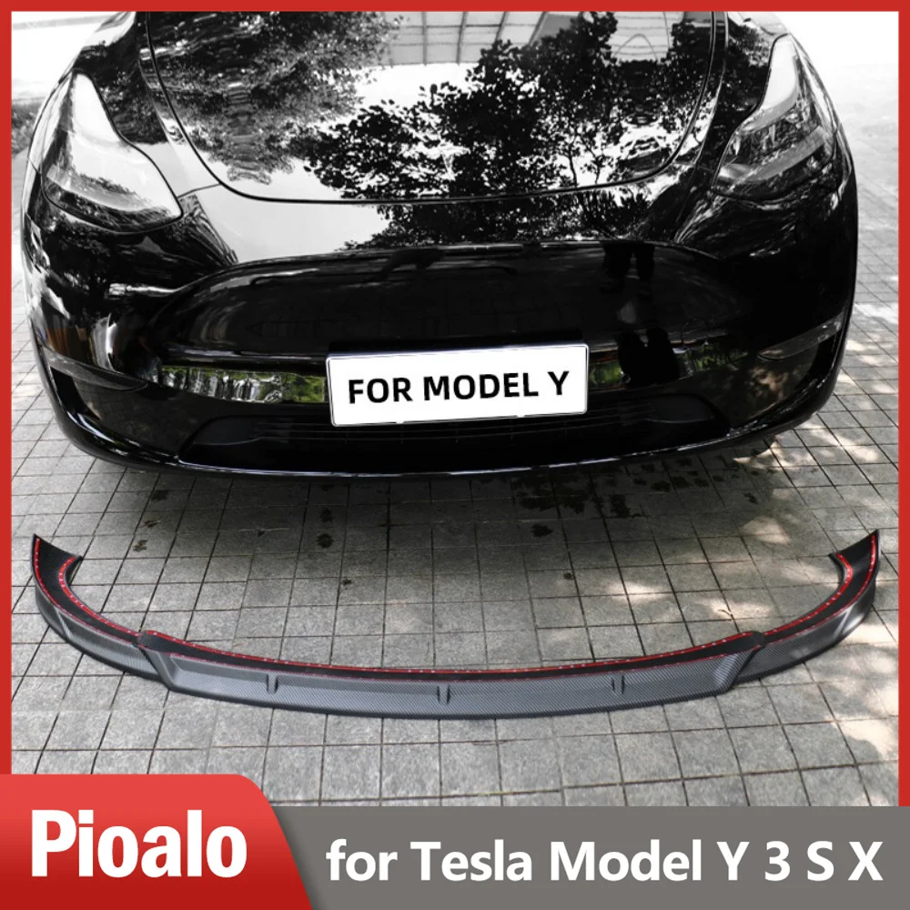 Fit-Tesla-Model-Y-Front-Bumper-Lip-Kit-Car-Glossy-Mods-Spoiler-2020 ...
