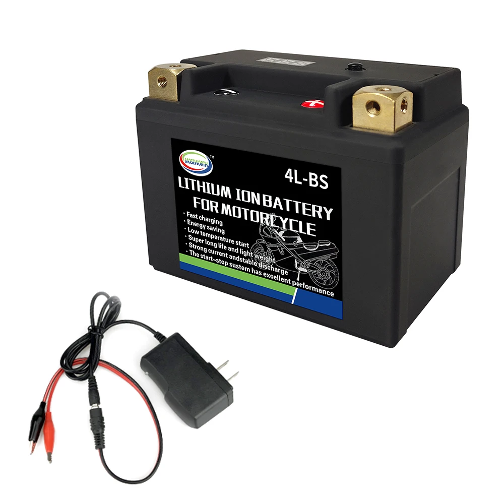 4AH Motorcycle Battery 12V LiFePO4 Lithium Ion 4L BS 180CCA Size ...