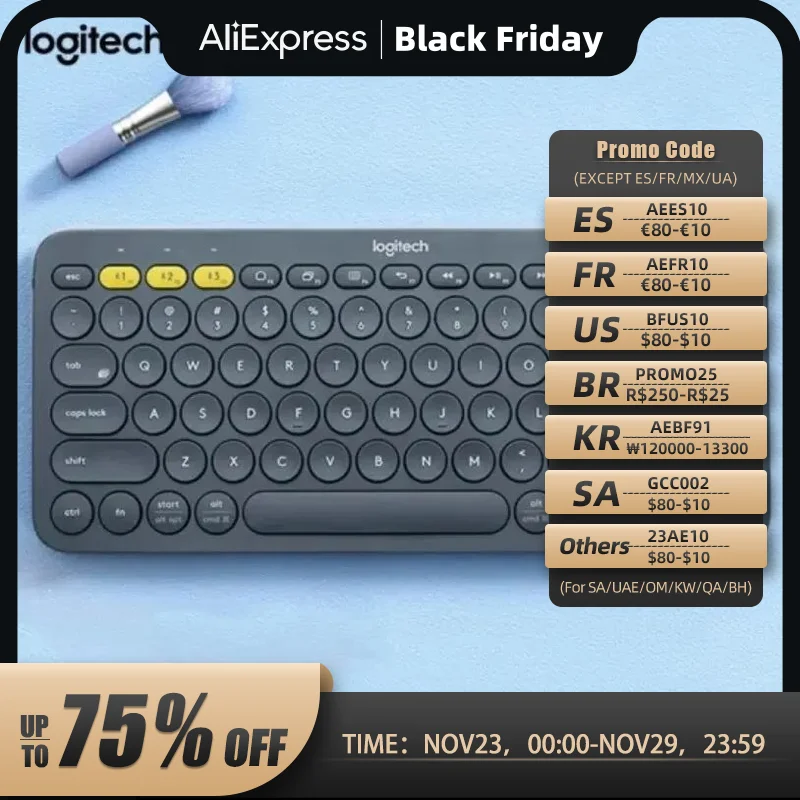 Logitech-K380-Wireless-Bluetooth-Network-Red-Keyboard-Tablet-iPad ...