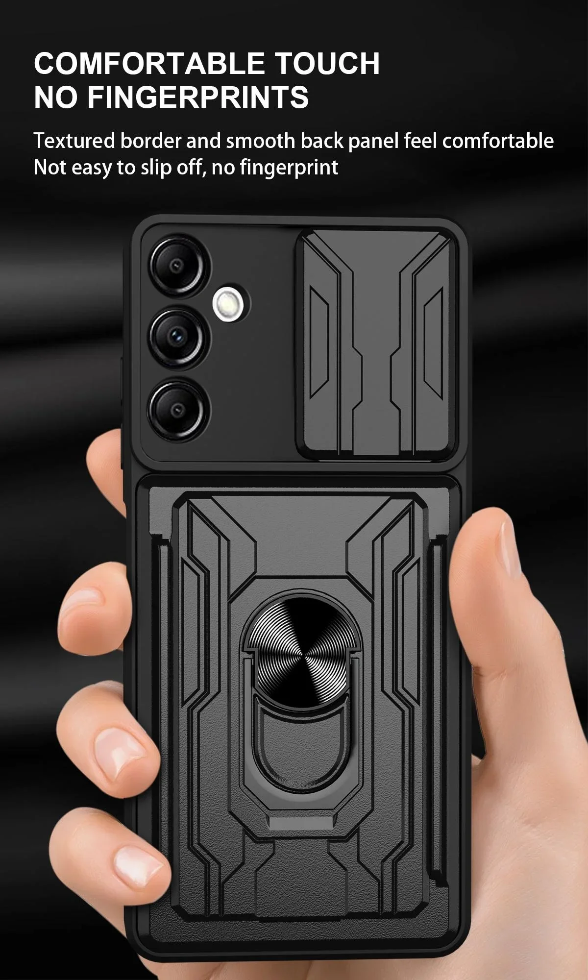 Versatile Phone Case with Card Pocket & Magnetic Ring Holder for Galaxy ...