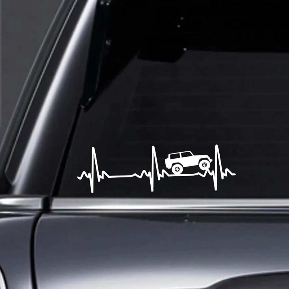 2.5"x8" Heart-Beat EKG Car Sticker For Jeep Wrangler Bumper Love Heart ...