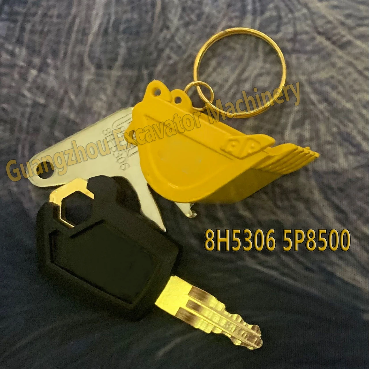 8H5306-5P8500-Excavator-Heavy-Equipment-Keychain-F0002-Ignition-Key ...