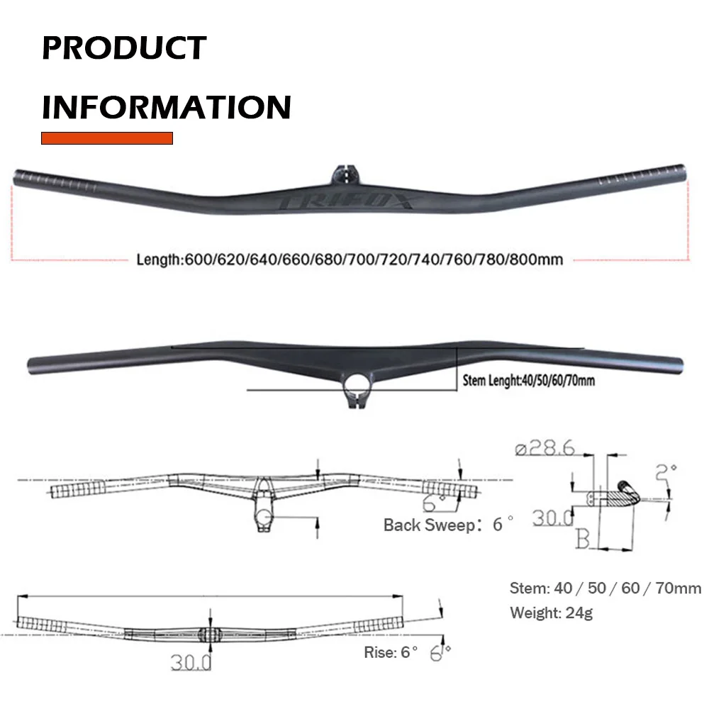 Integrated Handlebar Trifox Mtb | Carbon Integrated Handlebars | Trifox ...