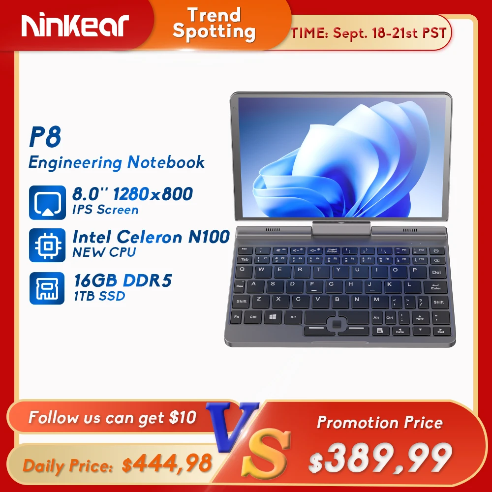 Ninkear P8 Laptop 8 inch IPS FHD Touch Screen Intel N100 12GB DDR5 1TB ...