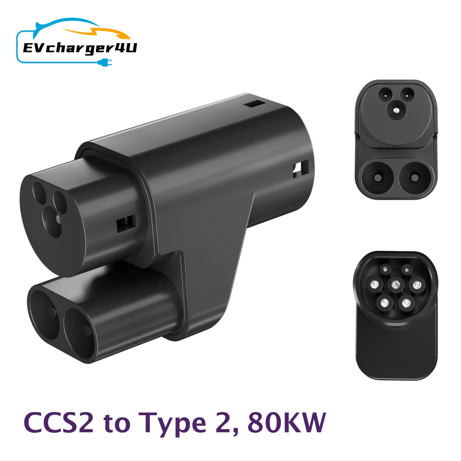 EVcharger4U CCS2 to Type 2 테슬라 어댑터 컨버터, CCS 콤보 2 EV 충전 어댑터, 모델 S/X 전기차 ...