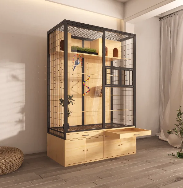 Pet cabinet birdcage oversized parrot Xuan Feng luxury villa ...