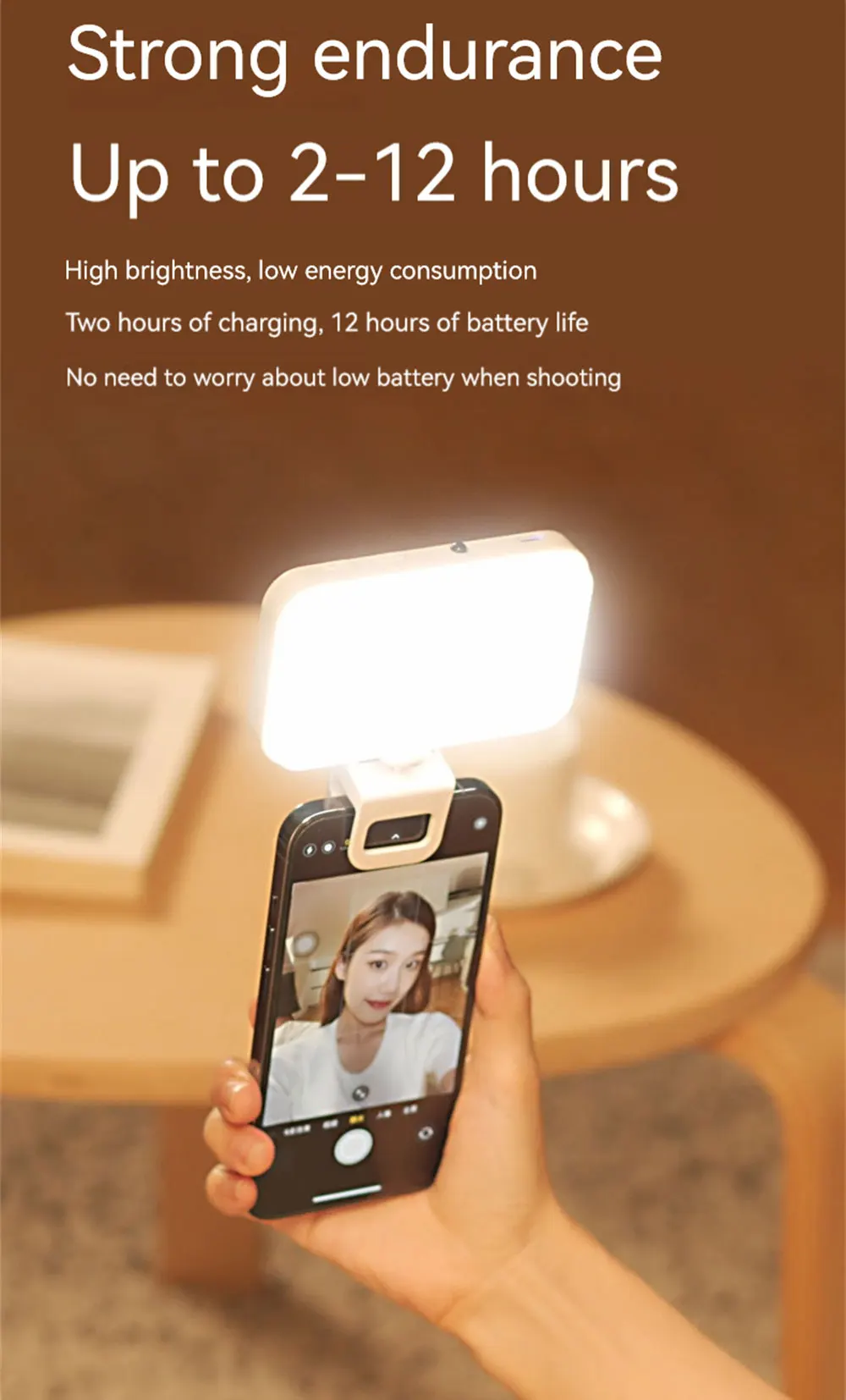 Portable Selfie Light: Mini LED Phone Camera Light, Rechargeable Clip ...