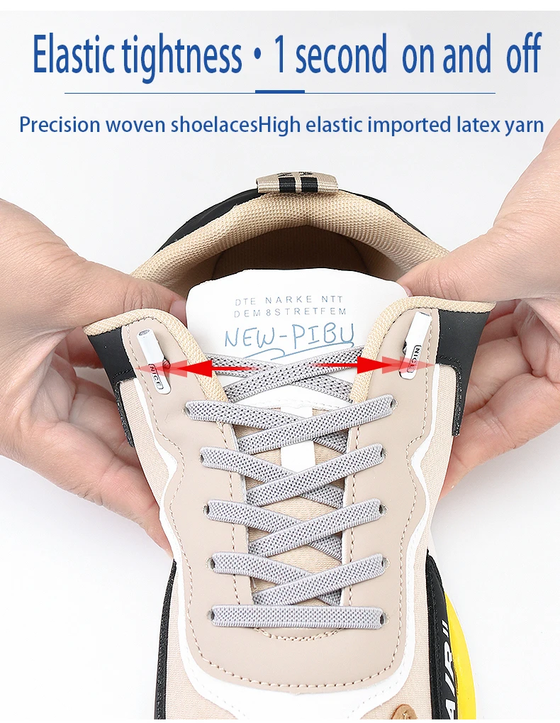 LACET DE CHAUSSURE,Royal blue-100cm--Lacets Élastiques En Métal Plat ...