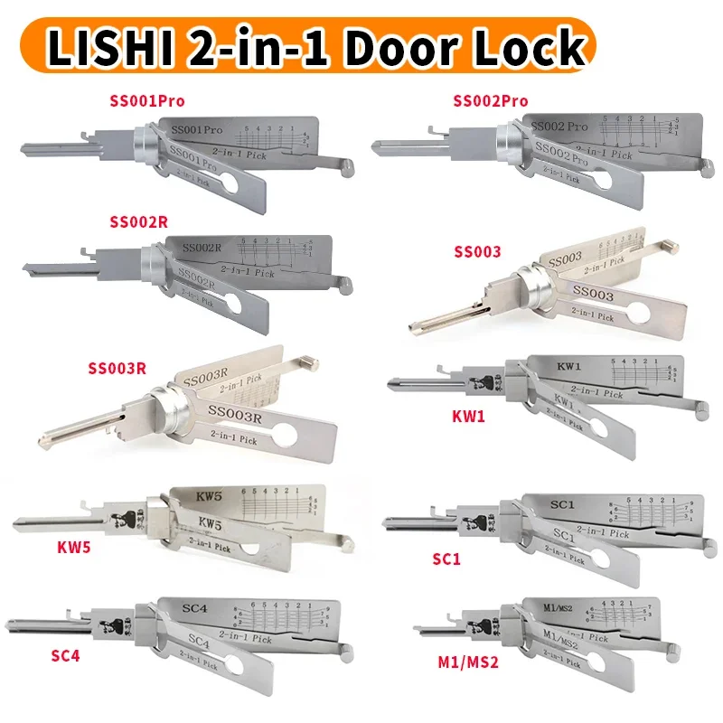 Lishi 2 in1 SS001 SS002 SS002R R52 KW1 KW5 SC1 SC4 SC20 M1/MS2 AM5 R52L ...