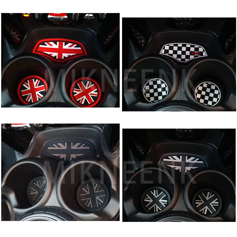 Grey Union Jack Car Cup Holder Coaster Non Slip Pad Mat For Mini Cooper ...