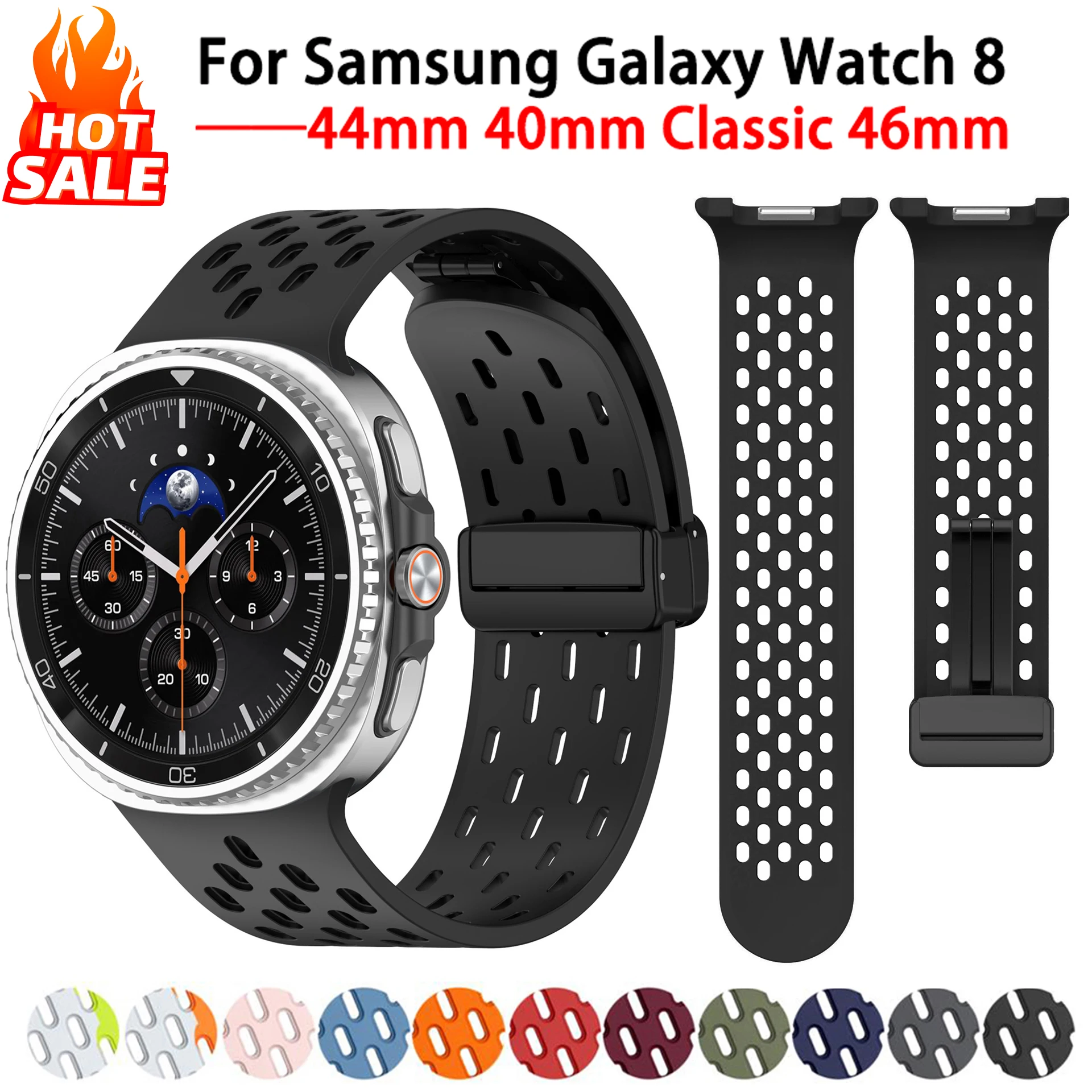 Magnetic Band For Samsung Galaxy Watch 8 Classic 46mm Silicone Sports ...