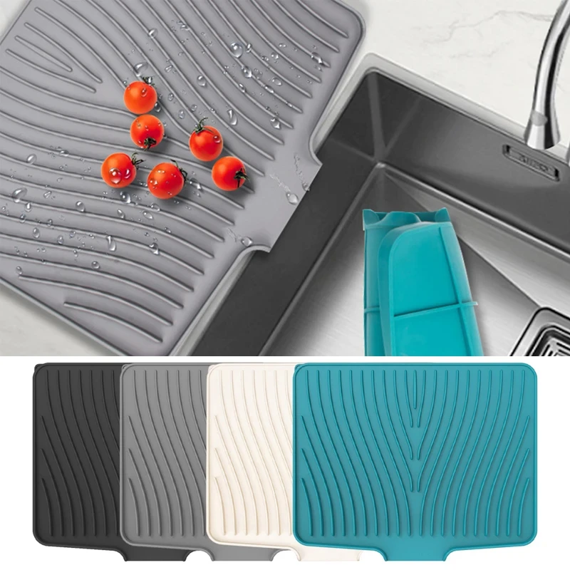 Foldable-Silicone-Dish-Drying-Drain-Pad-Kitchen-Pan-Tableware-Coaster ...