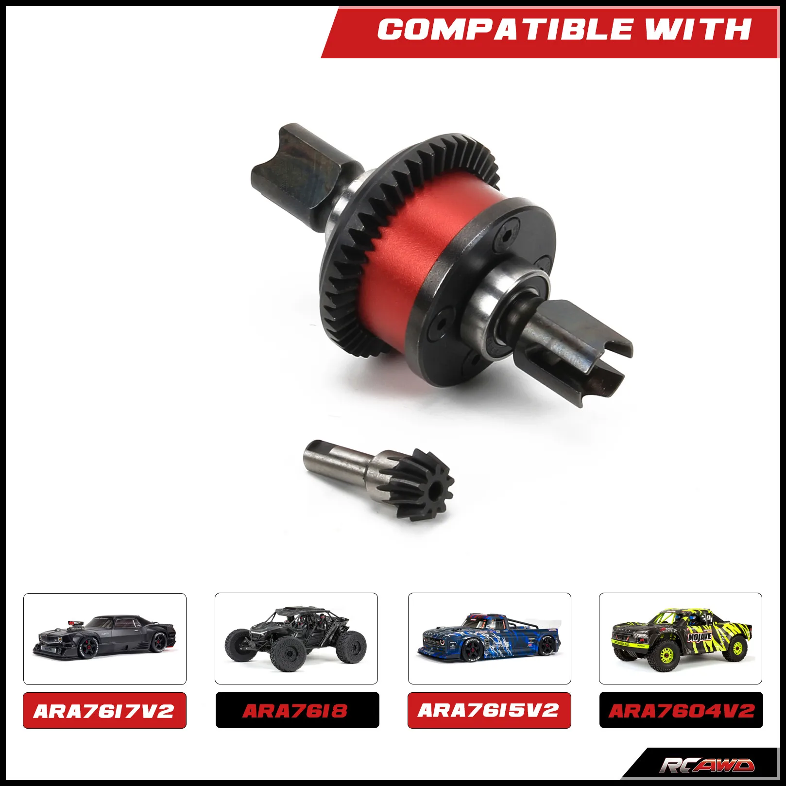RCAWD F/R Differential Set 10T Main Gear for Arrma 6s 1/7 1/8 Typhon Notorious Talion Kraton ...