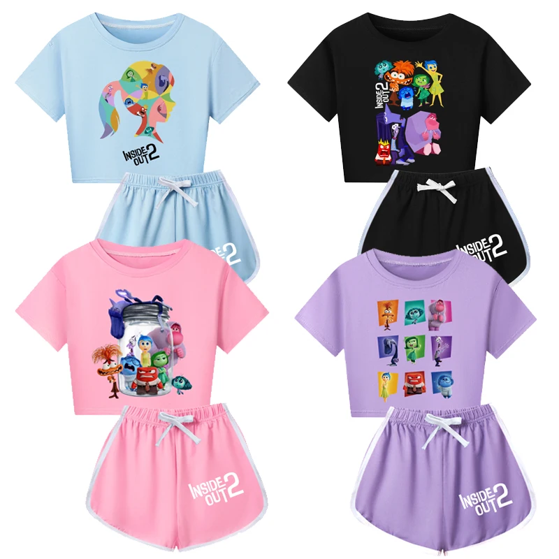 Inside-Out-2-Kids-T-shirt-Shorts-Disney-Sadness-Anger-Summer-Pajamas ...