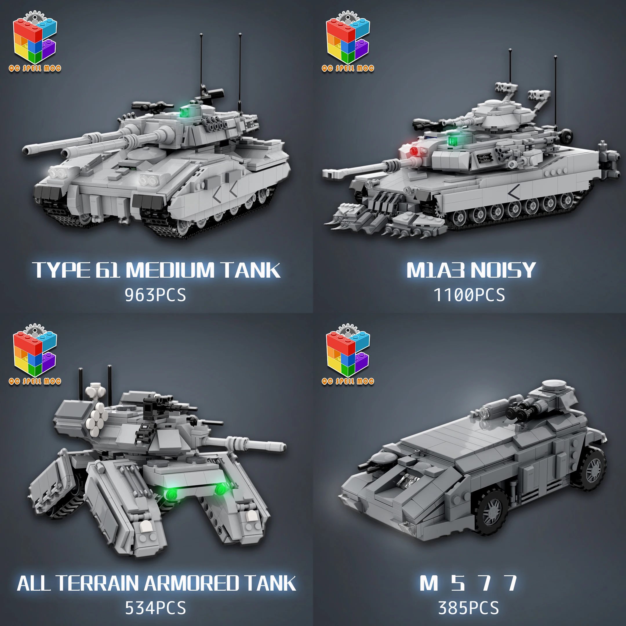 MOC Mech Battle Tank Building Blocks Model with Soldier Bricks Military ...