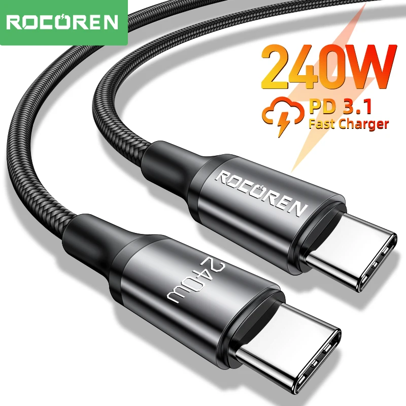 Rocoren 240W USB Typ C Zu USB C Kabel PD 3,1 100W 5A Schnelle Lade ...