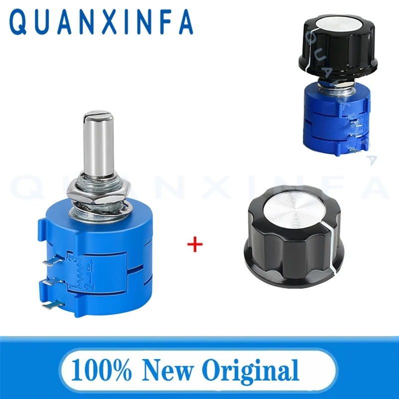 1Set 3590S 3590S-2 Precision Potentiometer+ Knob 100R 200R 500R 1K 2K ...