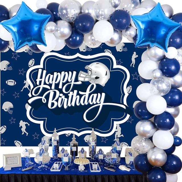 Happy Birthday In Blue And White