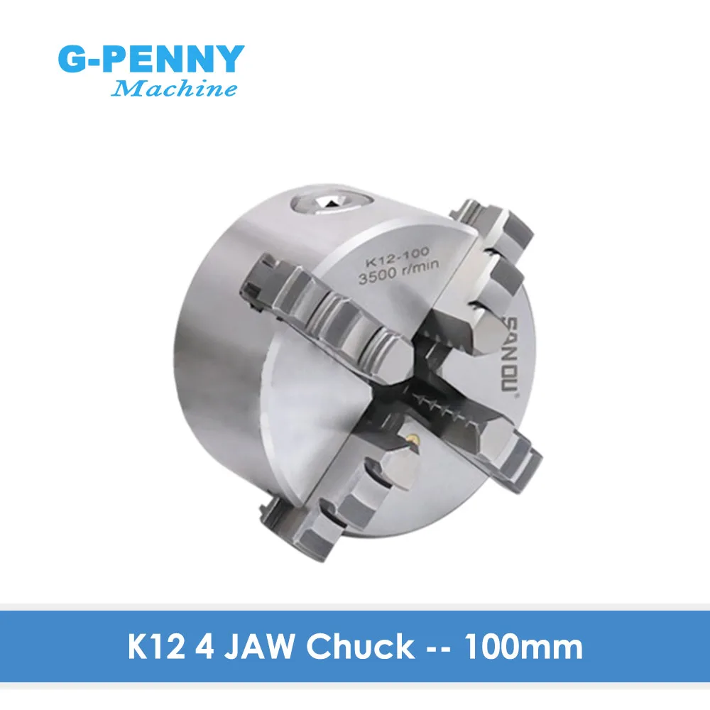 100mm 4 jaw Chuck self-centering manual chuck four jaw K12-100 for CNC ...