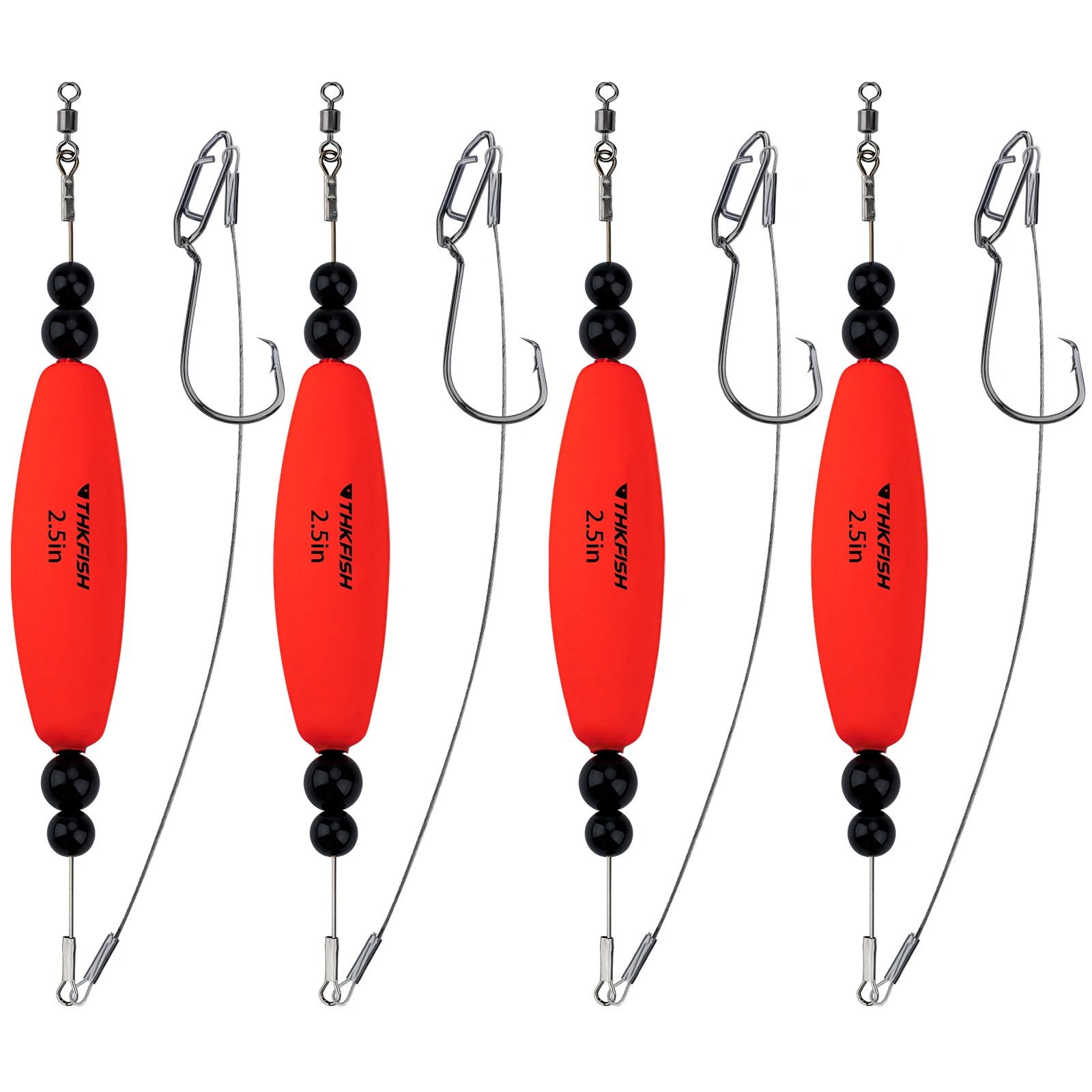THKFISH 4pcs Catfish Float Rigs Catfish Rattling Cork Peg Floats Bait ...