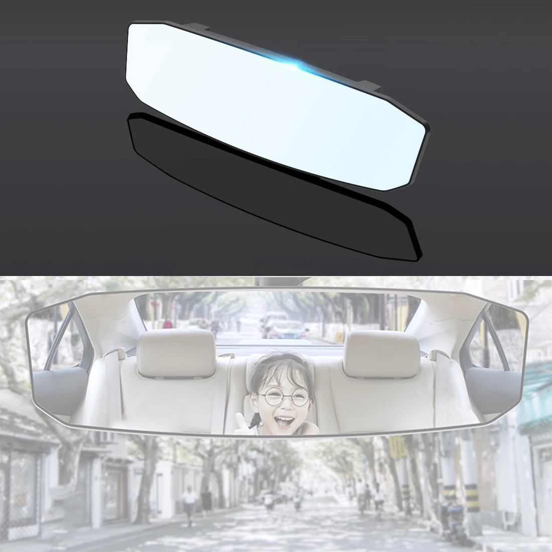 Wide angle Rearview Mirror Interior Rear View Mirrors Universal Big ...