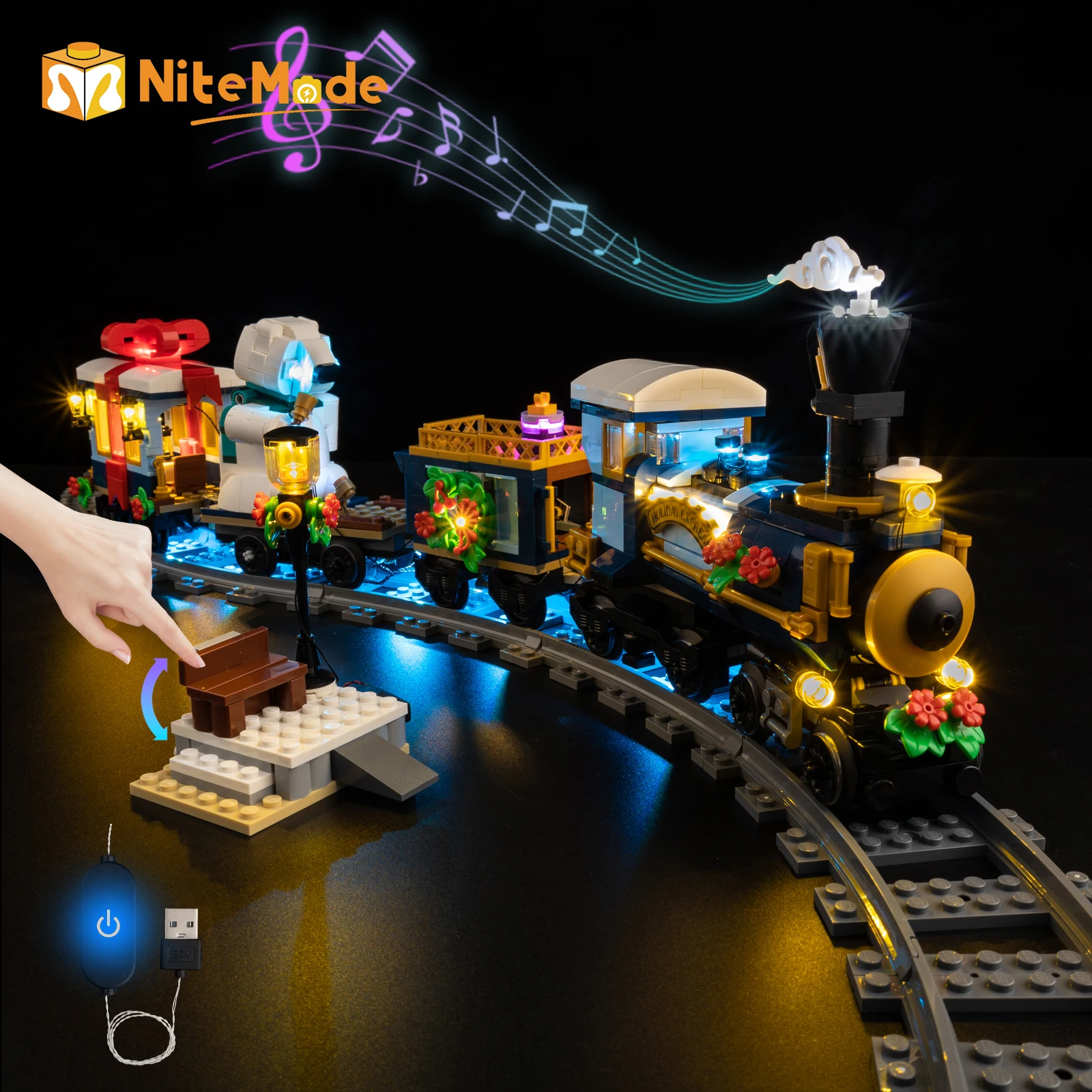 Easylite Led Light Set Suitable for Lego Holiday Express Train 10361(No ...