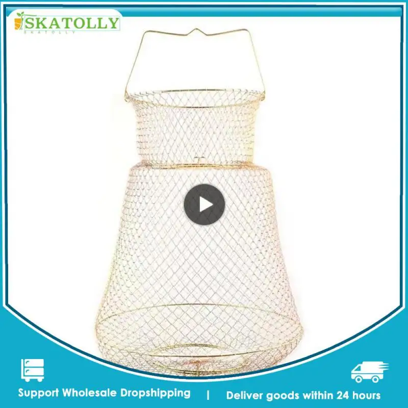 Portable-Metal-Wire-Fishing-Net-Fish-Crabs-Squid-Shrimp-Mesh-Cage-Cast ...