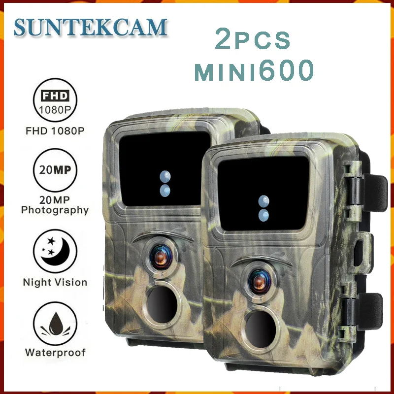 2PCS-no-screen-Mini600-Mini-Trail-Hunting-Camera-20MP-1080P-Wildlife ...