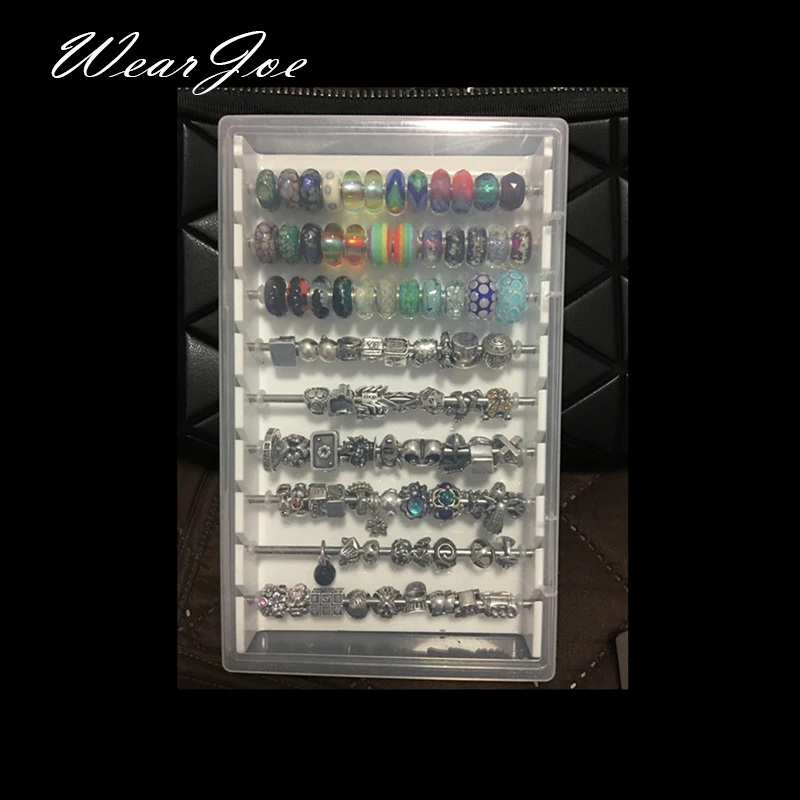Acrylic Charm Beads And Findings Display Tray Box For Troll Bracelet ...