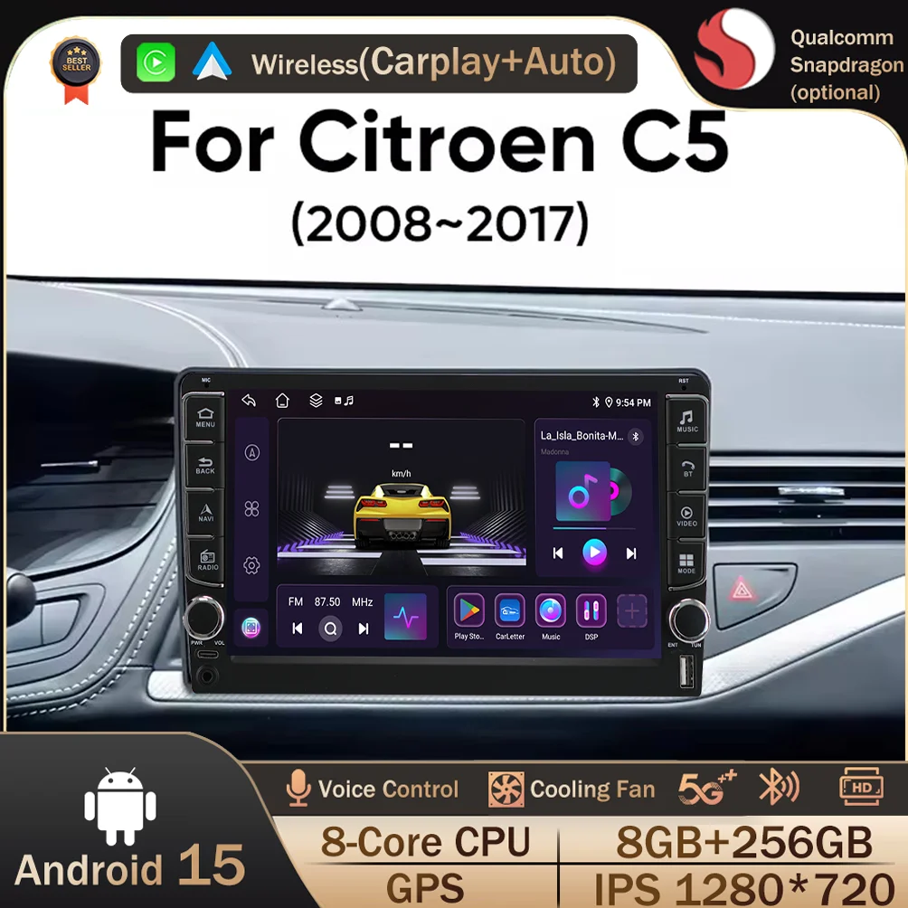 For Citroen C5 2008 2009 2010 2011 - 2017 Car Stereo Multimedia Player ...