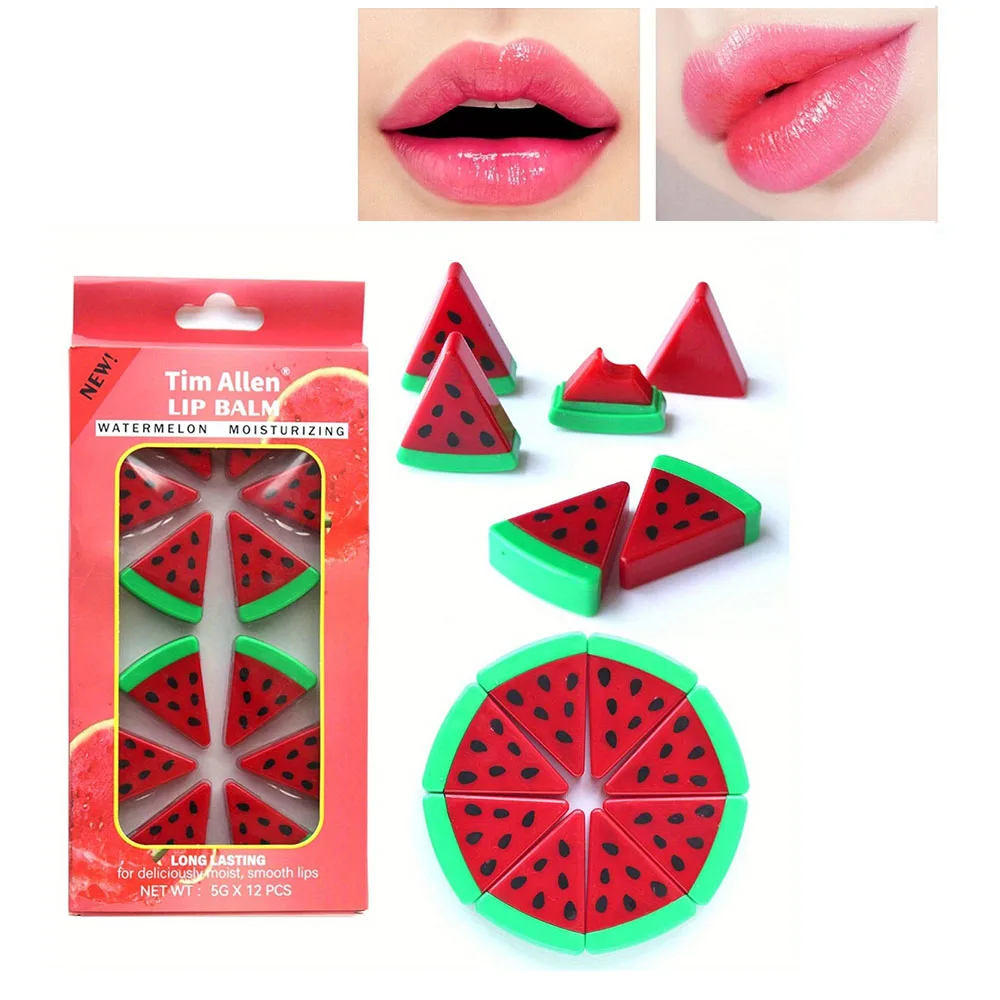 12Pcs-Cute-Watermelon-Design-Lipstick-Hydrating-Repair-Moisturizing-Lip ...