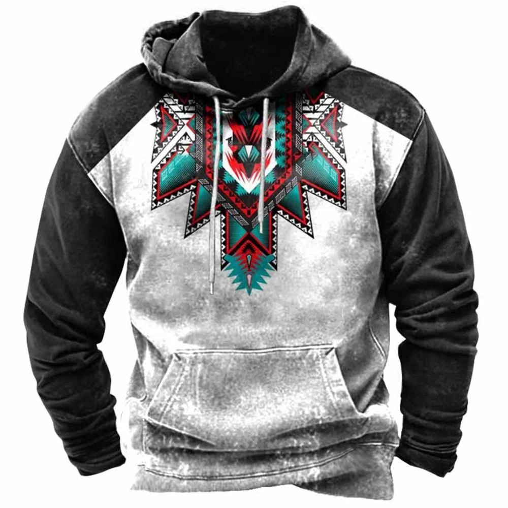 Sudadera-con-capucha-de-pluma-India-Vintage-para-hombre-Sudadera-con ...