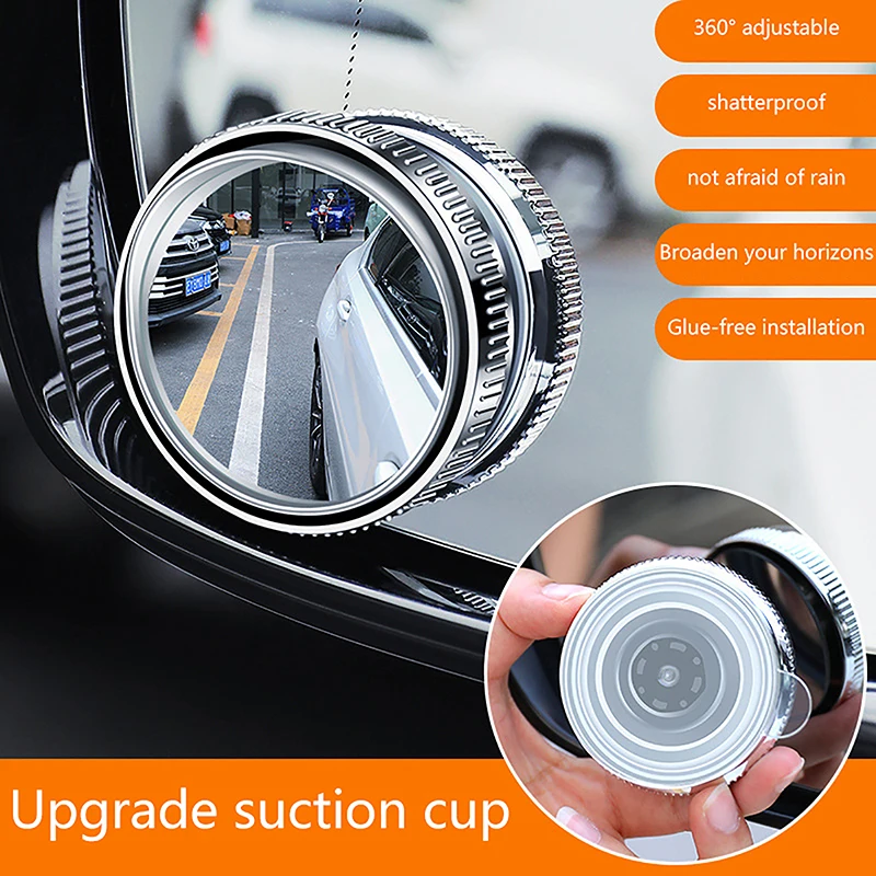 2Pcs-360-Degree-Adjustable-Round-Frame-Convex-Blind-Spot-Mirror-Safety ...