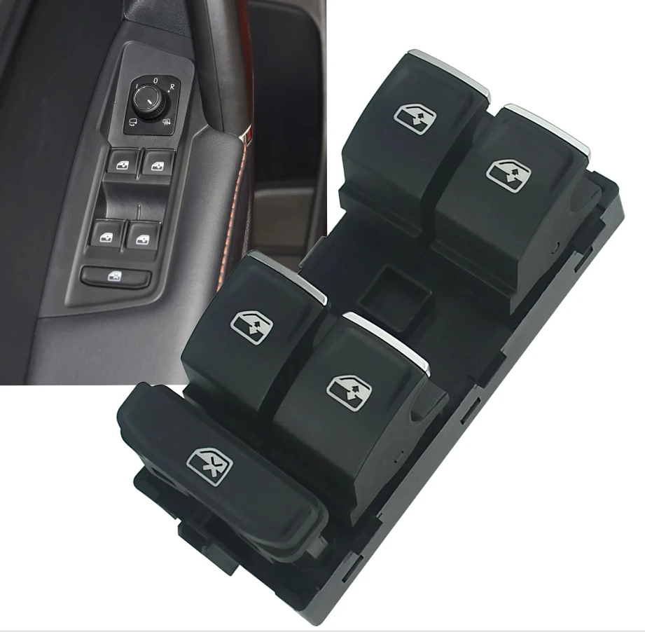 Red/White Light Electric Power Window Main Control Button Switch for VW ...