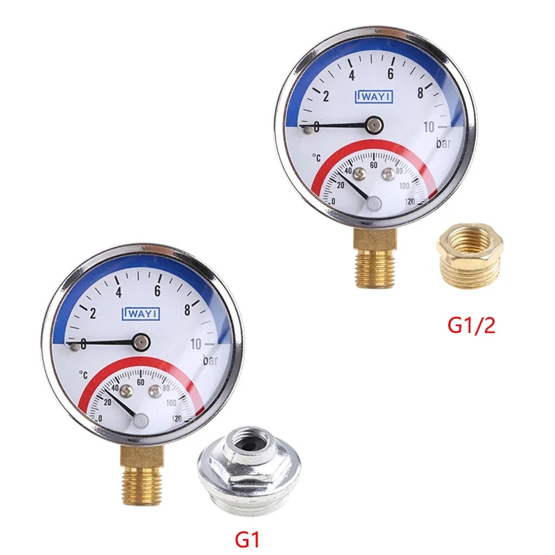 G1-G1-2-Thread-Temperature-Pressure-Gauge-0-120-0-10-Bar-Mearsuring ...