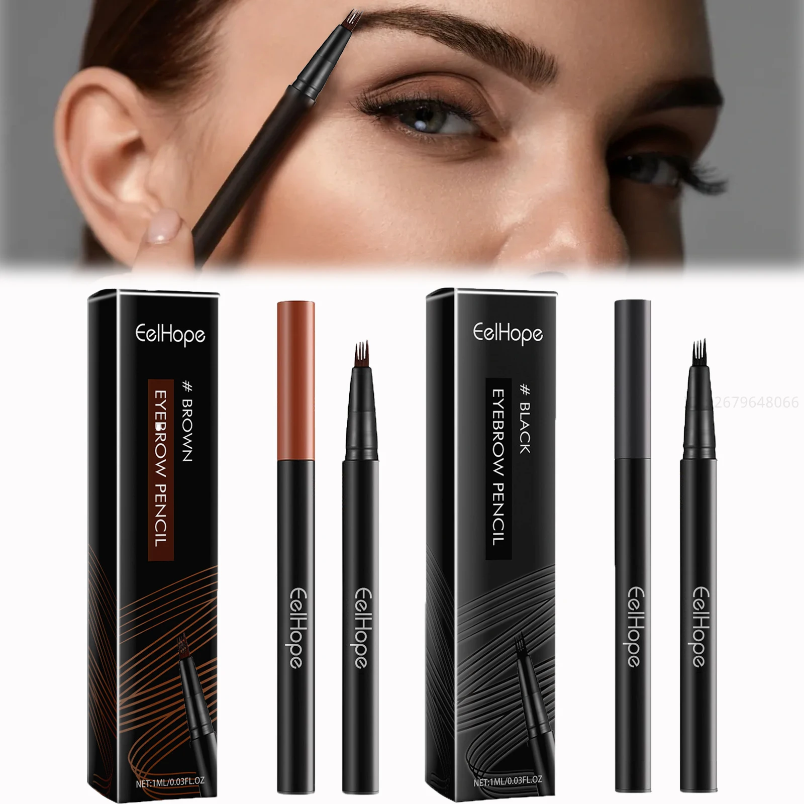 Waterproof-Eyebrow-Pencil-Four-Forked-Easy-to-Color-Not-Smudged-Shaping ...