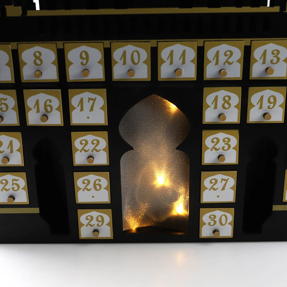 Ramadan-Countdown-Calendar-With-Drawer-Box-Wooden-Castle-LED-Calendar ...