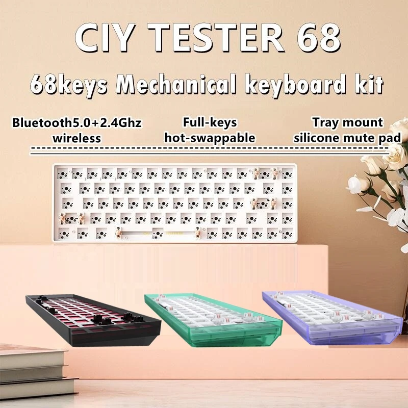 Tester68 Mechanical Keyboard Kit Tes68 3/5pin Hot Swap Shaft Base Axis ...