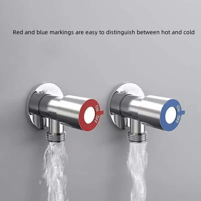 304-Stainless-Steel-Hot-Cold-Inlet-Valve-Bathroom-Faucet-Stop-Valve ...