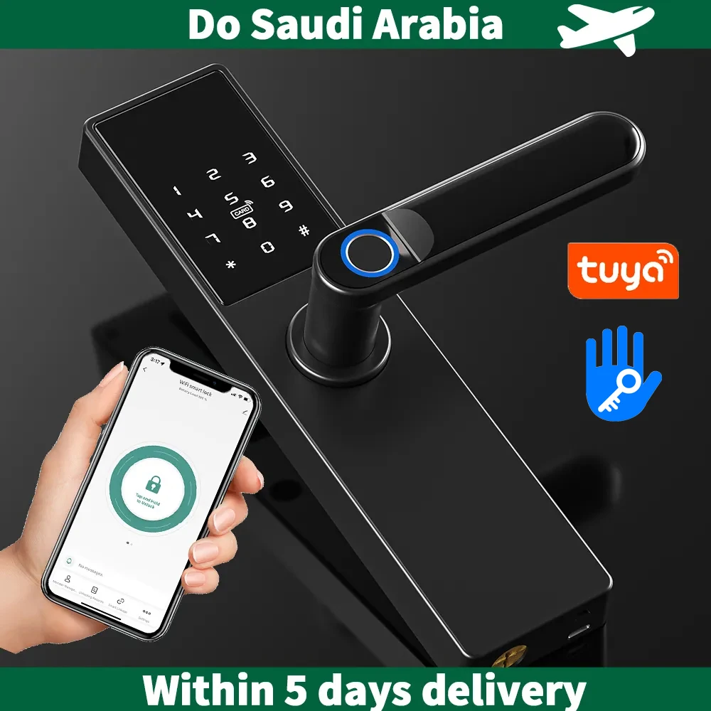 Local Products Biometric Electronic Door Lock Digital Black Smart Lock ...