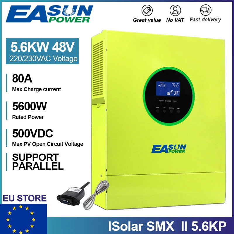 EASUN 10KW 380V Phase Hybrid Solar Inverter 48V 200A MPPT, 57% OFF